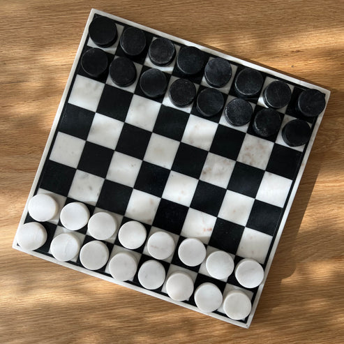 Eclipse Marble Checkers Set – Hibou Home